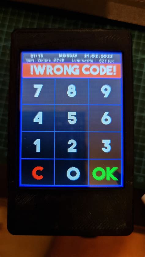 Codelock Panel Esp32ili9341 32 For Arm And Disarm In Ha Complete