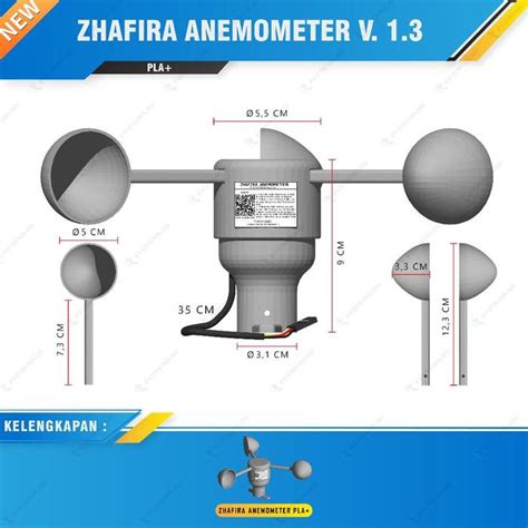 Jual Zhafira Sensor Kecepatan Angin Anemometer Wind Speed Support Arduino Pla Kota