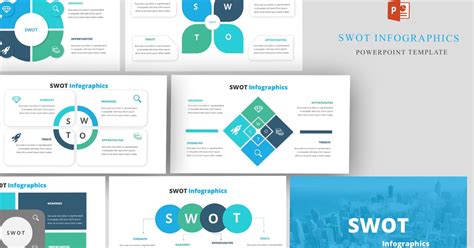 Инфографика Swot Шаблон Powerpoint Шаблоны презентаций Включая анализ Swot и бизнес стратегия