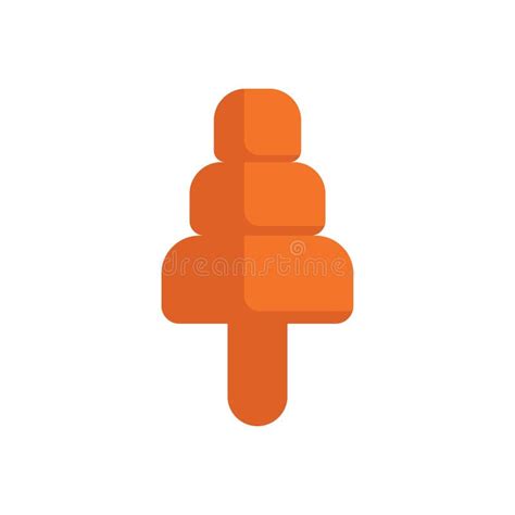 Orange Push Pin Is Standing Up With Its Point Down Stock Illustration
