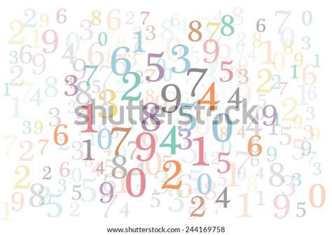 Abstract Background Random Colorful Numbers Vector Stock Vector Royalty Free 244169758