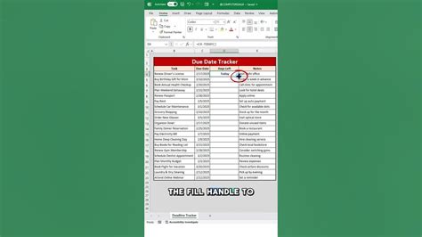 Excel Tips 44 Create A Deadline Tracker In Excel ⏰ Youtube