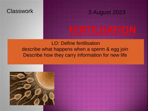 Ks3 Science Reproduction Fertilisation Teaching Resources