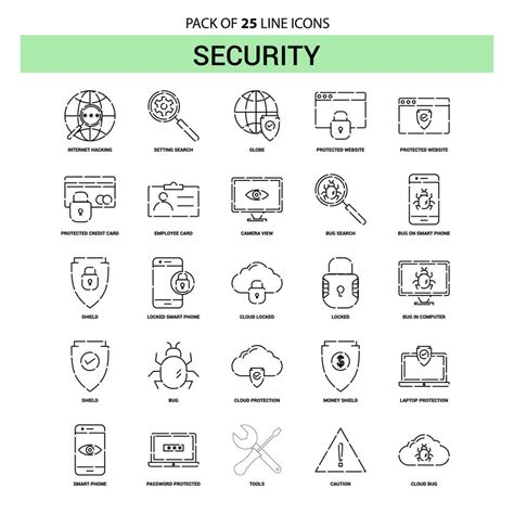Security Line Icon Set 25 Dashed Outline Style 14142966 Vector Art At Vecteezy