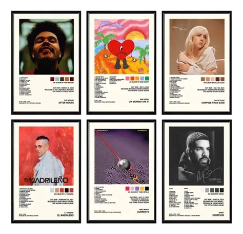 Cuadro Álbum Music Tracklist Diseño Personalizado Enmarcado Meses Sin