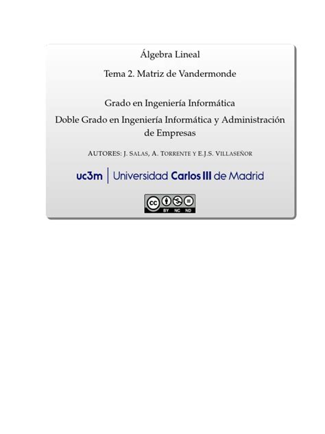 Matriz De Vandermonde Pdf Matriz Matemáticas Determinante