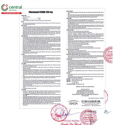 Thuốc Fluconazole Stada 150 điều Trị Nhiễm Nấm Cho Người Lớn Và Trẻ Em