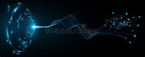 Futuristic Hud Circle With Glowing Neural Connectors Into Cyberspace Big Data Analysis Digital