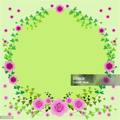 나뭇잎과 꽃이 둘러 쌓인 프레임과 내부에 중요한 공지 사항이 있습니다 다른 식물이있는 프레임 워크 온통 그리고 최근 아이디어가있는 꽃 서클에서 중요한 정보 계절에 대한 스톡