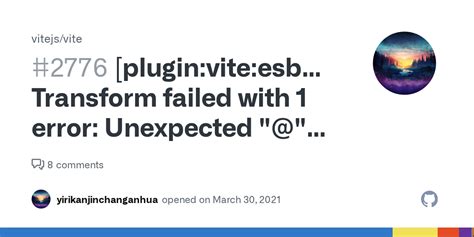 Pluginviteesbuild Transform Failed With 1 Error Unexpected