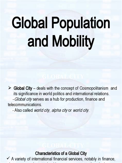 Global Population And Mobility Pdf Demography Census