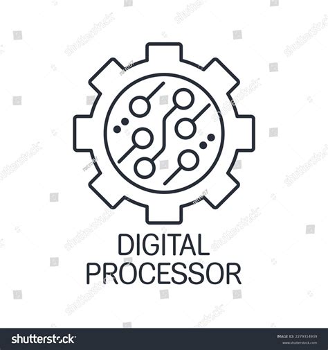 Digital Processor Vector Linear Icon Isolated Stock Vector Royalty Free Shutterstock