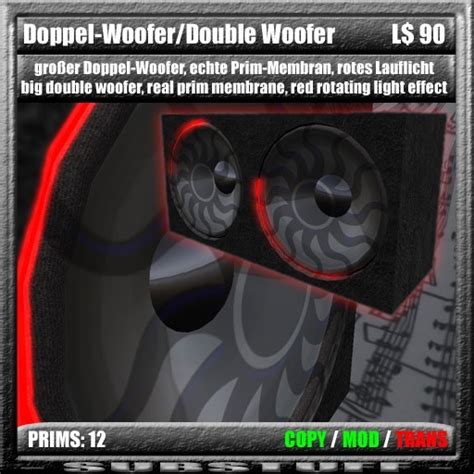 Second Life Marketplace Double Woofer Speaker