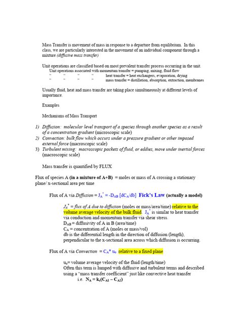 Mass Transfer Theory Postulates And Models Pdf Diffusion Mass
