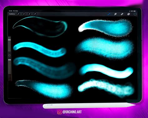 Glowing Light Brushes For Procreate Etsy