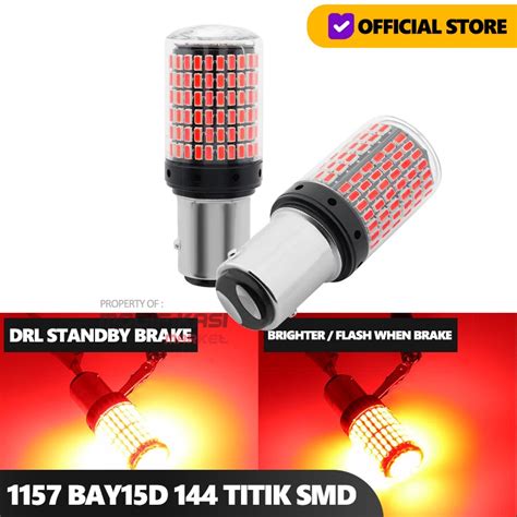 Jual LAMPU LED 144 TITIK SMD MATA SOCKET 1157 BAY15D LAMPU REM KEDIP DC 12V Shopee Indonesia