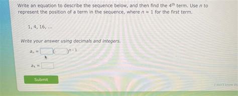 Answered Write An Equation To Describe The Sequence Below And Then Kunduz