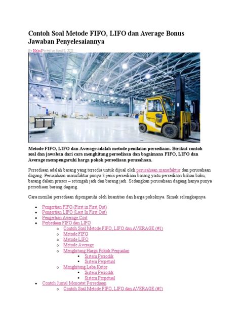 Contoh Soal Metode Fifo Pdf