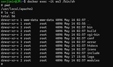 Docker 실습5 컨테이너 내부 파일 수정 Exec 명령어
