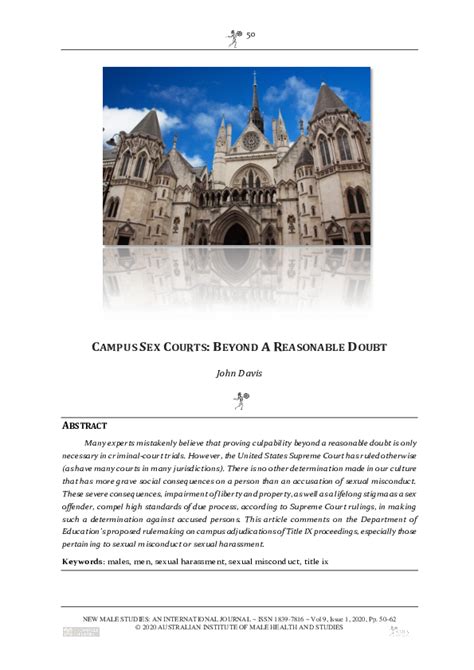 Pdf Campus Sex Courts Beyond A Reasonable Doubt
