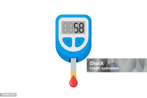 혈당 측정기 측정 설탕 시험 통제 장치 당뇨병 환자를위한 전자 글루컴터 벡터 플랫 일러스트레이션 가정 생활에 대한 스톡 벡터 아트 및 기타 이미지 Istock