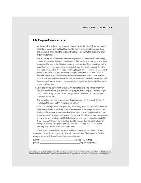 life purpose exercise pdf