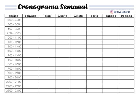 Cronograma Semanal Planner Stampabile Planner Scuola