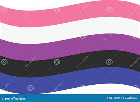 Waved Genderfluidity Pride Flag Stock Vector Illustration Of Lgbtqia