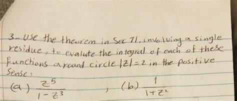 Solved Answer B I Want Easy Way To Find Residue Then Find Chegg Com