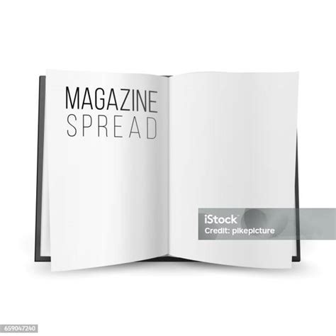 오픈 잡지 확산 빈 벡터입니다 빈 페이지와 두 페이지 보기 가리기에 대한 스톡 벡터 아트 및 기타 이미지 가리기 개념 공란 Istock