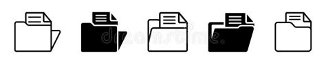 Set Of Folder With Documents Folders And Files Or Data Storage Of Information Stock Vector
