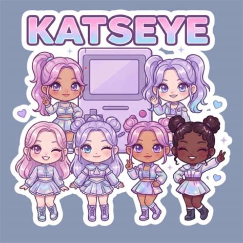 Katseye Chaos Tour Kpop Png Bundle Retro Graphic Pack Digital