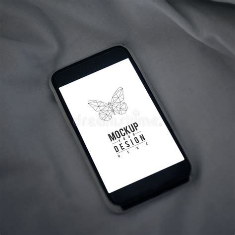 Mobile Phone Screen Mockup On Sheet Surface Stock Photo Image Of Design Device 130662676