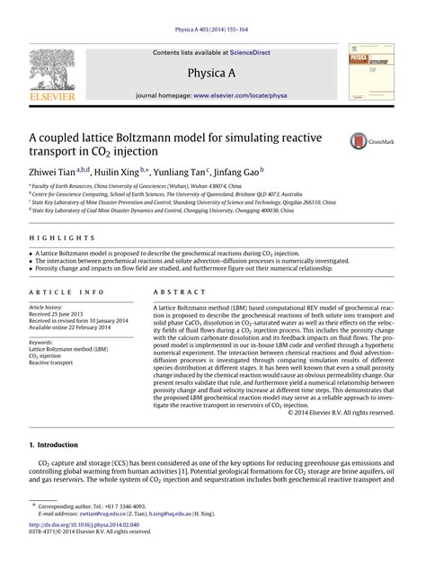 Pdf A Coupled Lattice Boltzmann Model For Simulating Reactive