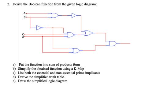 Solved 2 Derive The Boolean Function From The Given Logic