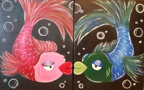Kissy Fish Pinots Palette Painting