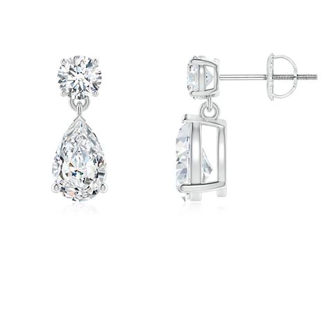 Lab Grown Pear Shaped Diamond Drop Earrings