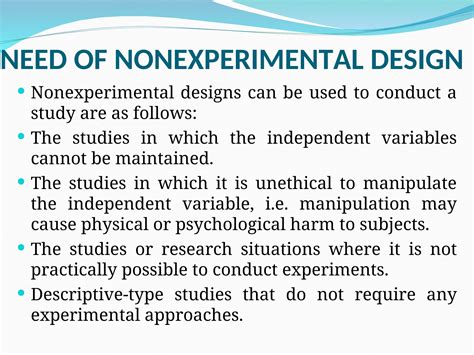 Non Experimental Research Design In Details Ppt