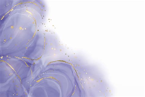 황금 얼룩이있는 추상적인 고급 라벤더 액체 수채화 배경 파스텔 바이올렛 대리석 알코올 잉크 그리기 효과 결혼 초대를 위한 벡터 일러스트 디자인 템플릿 0명에 대한 스톡 벡터