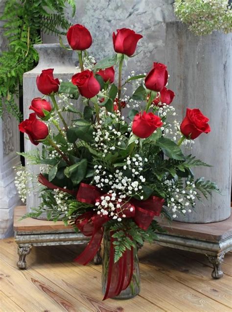 One Dozen Red Rose Arrangement Artofit