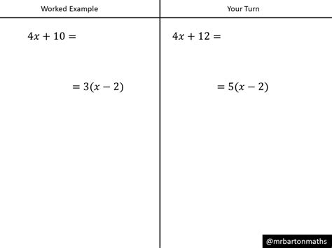 Expanding And Factorising Single Brackets Fill In The Gaps Variation Theory