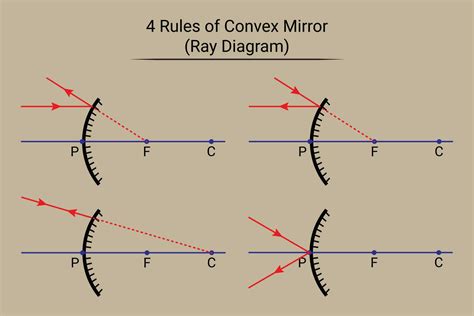 4 rules of convex mirror ray diagram 28175645 vector art at vecteezy
