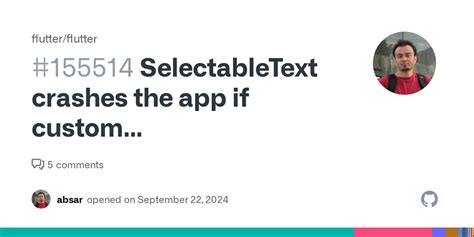 Selectabletext Crashes The App If Custom Contextmenubuilder Is Used