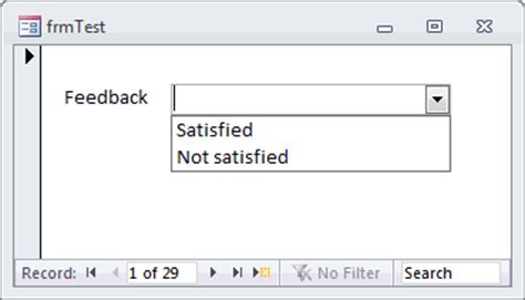 MS Access Populate A Combo Box With A List Of Values Not From A Query