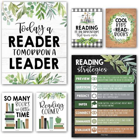 6 Farmhouse Reading Posters For Classroom Library India Ubuy