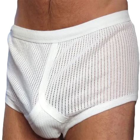 New Mens 6 Pairs White 100 Cotton Mesh Airtex Y Fronts Underwear