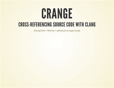 Crange Clang Based Tool To Index And Cross Reference Cc Source Code