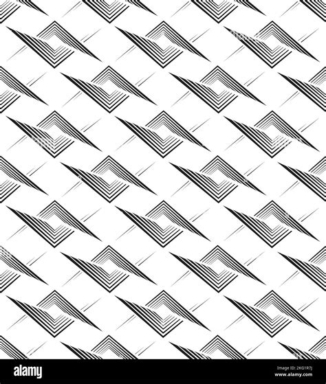 Vector Seamless Pattern Of Black Lines In The Form Of Squares And