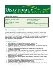 UNIV Syllabus Summer Docx Course Title UNIV Instructor Ms Julia Shuker Day