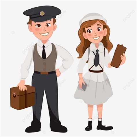 제복을 입은 두 명의 만화 인물 벡터 선교사 클립 아트 만화 Png 일러스트 및 벡터 에 대한 무료 다운로드 Pngtree